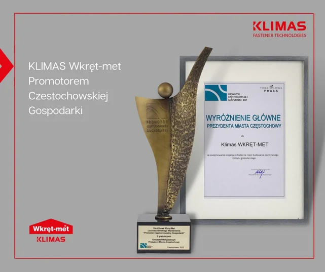 Klimas Wkręt-met Promotorem Częstochowskiej Gospodarki - OknoSerwis.pl